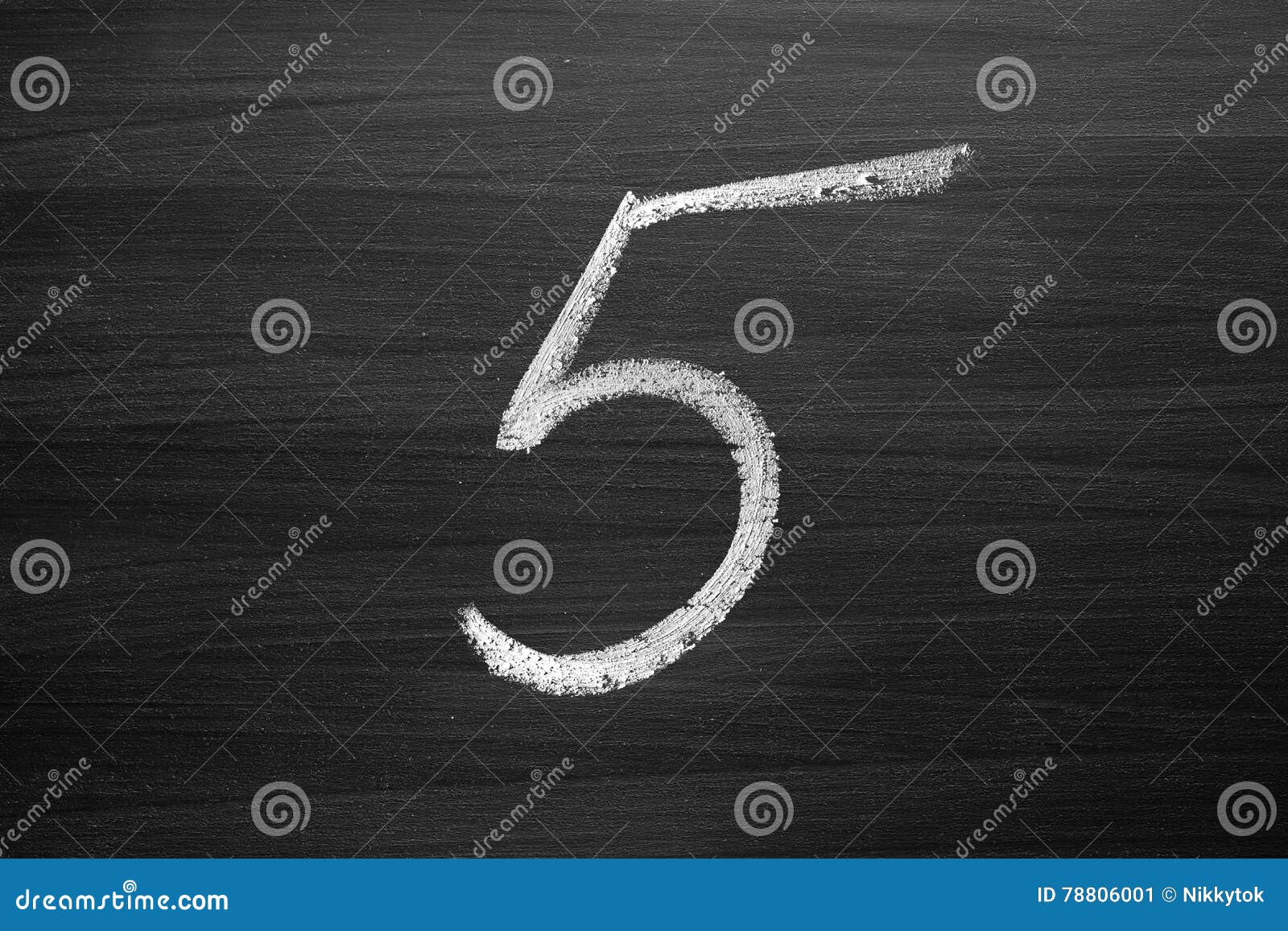 Number Five Enumeration Written with a Chalk Stock Image - Image of ...