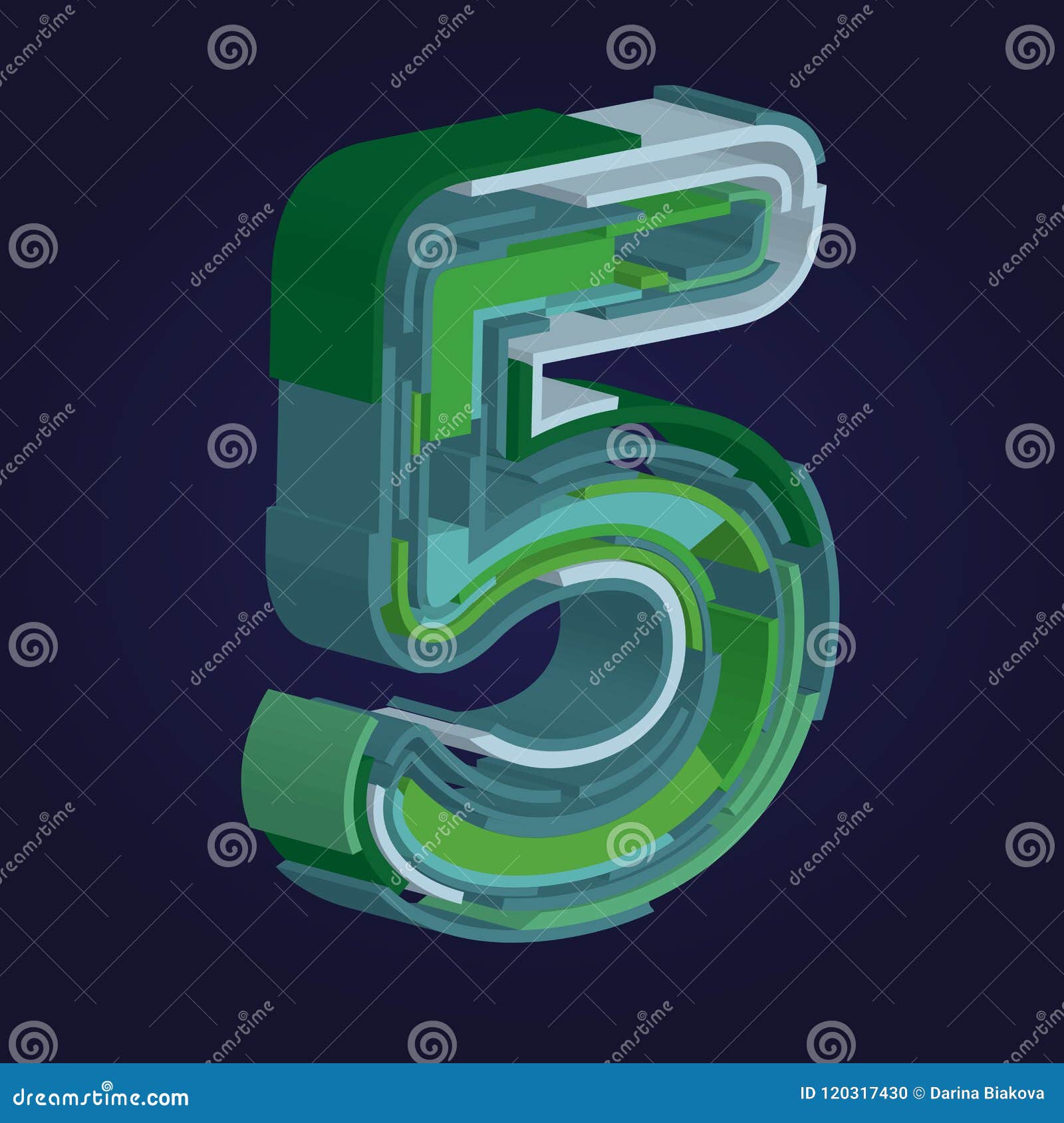 Number Five in Font/ Number Five Design Stock Vector - Illustration of ...