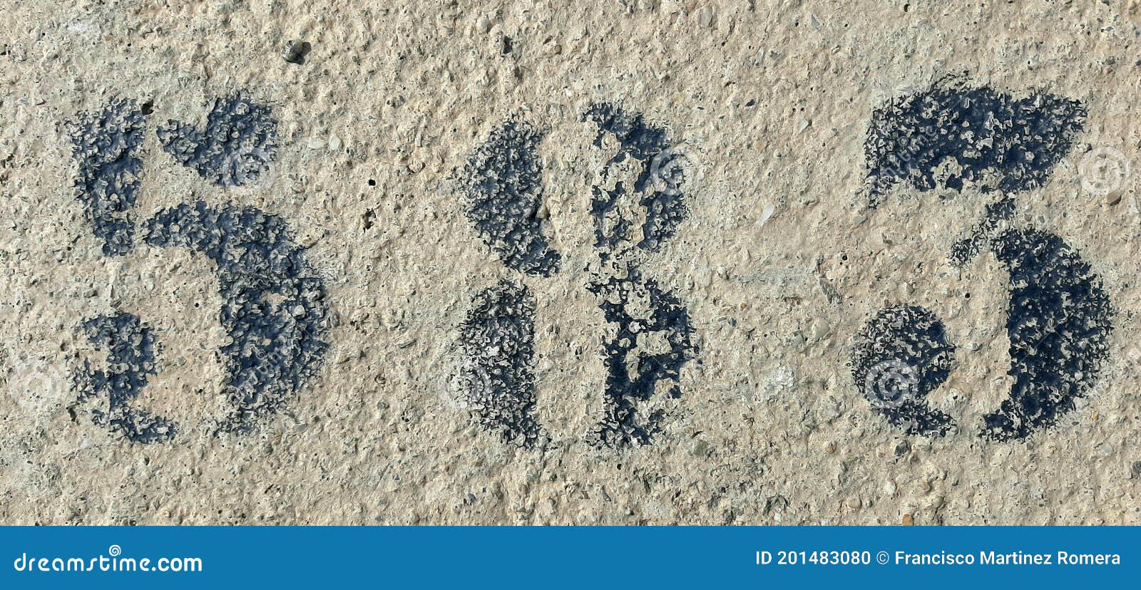 Number Five Hundred Eighty Three Painted Stencil on Concrete Walll ...