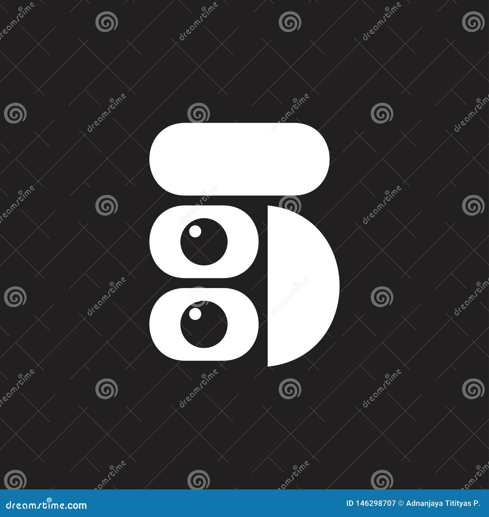 Number Five Letter S Cute Face Logo Vector Stock Vector - Illustration ...