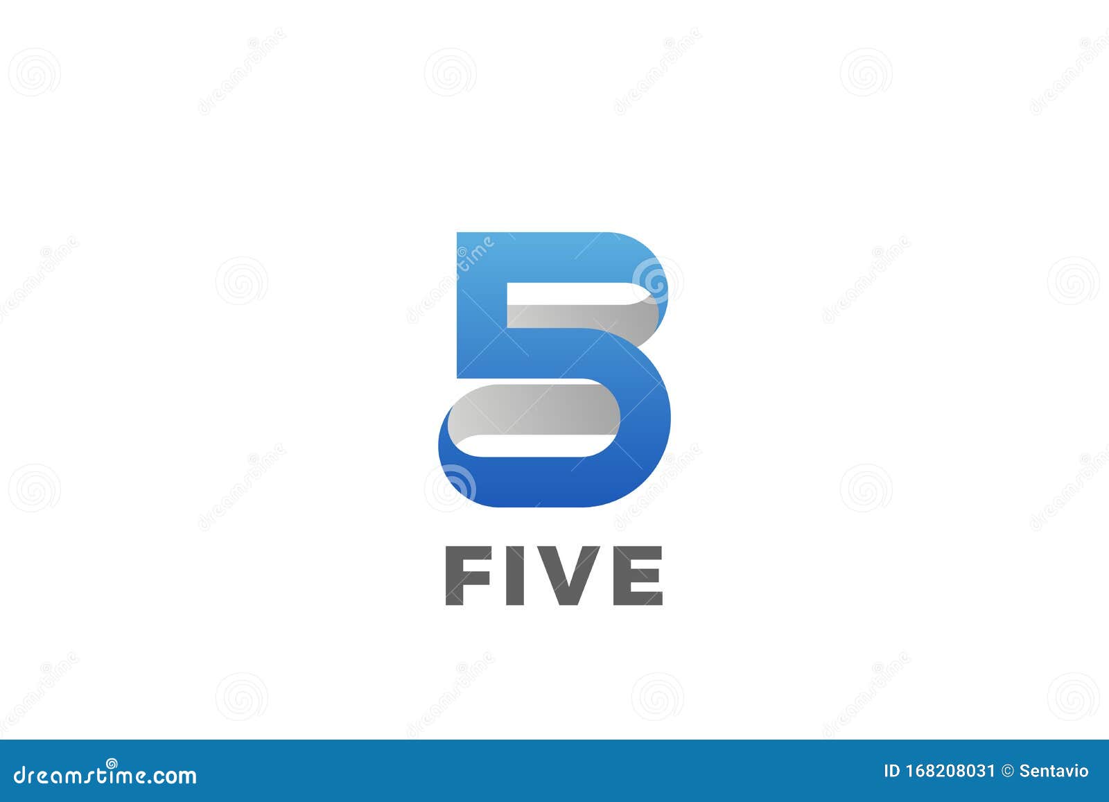 Number 5 Five Logo Design Vector Template Ribbon Font Style Typography ...