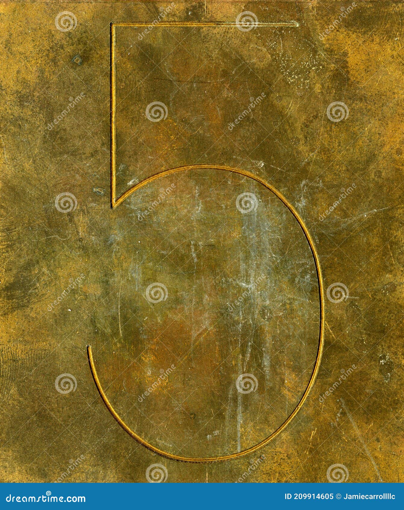 Number 5 on metal plate stock image. Image of background - 209914605