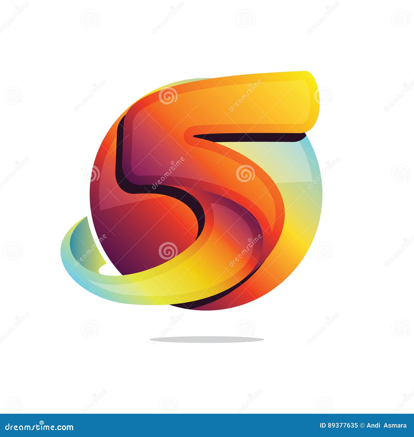 Number Five stock vector. Illustration of number, button - 89377635
