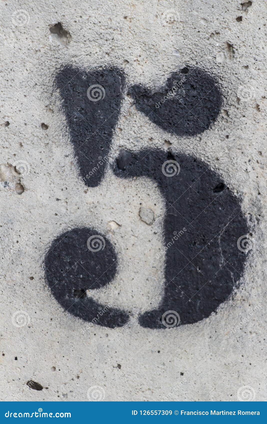 Number Five Painted Stencil on Concrete Wall Stock Image - Image of ...