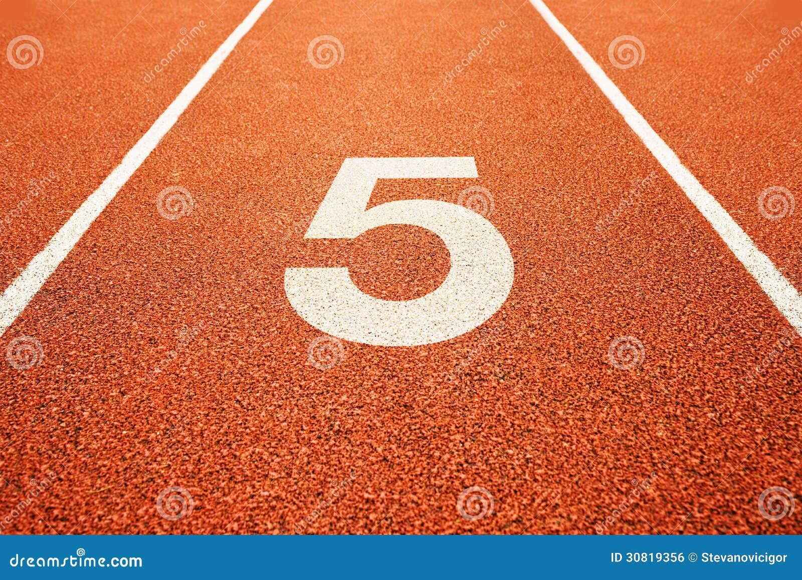 Number Five on Running Track Stock Photo - Image of competition ...