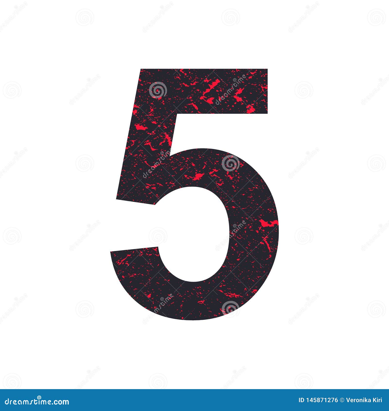 Number Five. 5 Stylized Grunge Texture Stock Vector - Illustration of ...