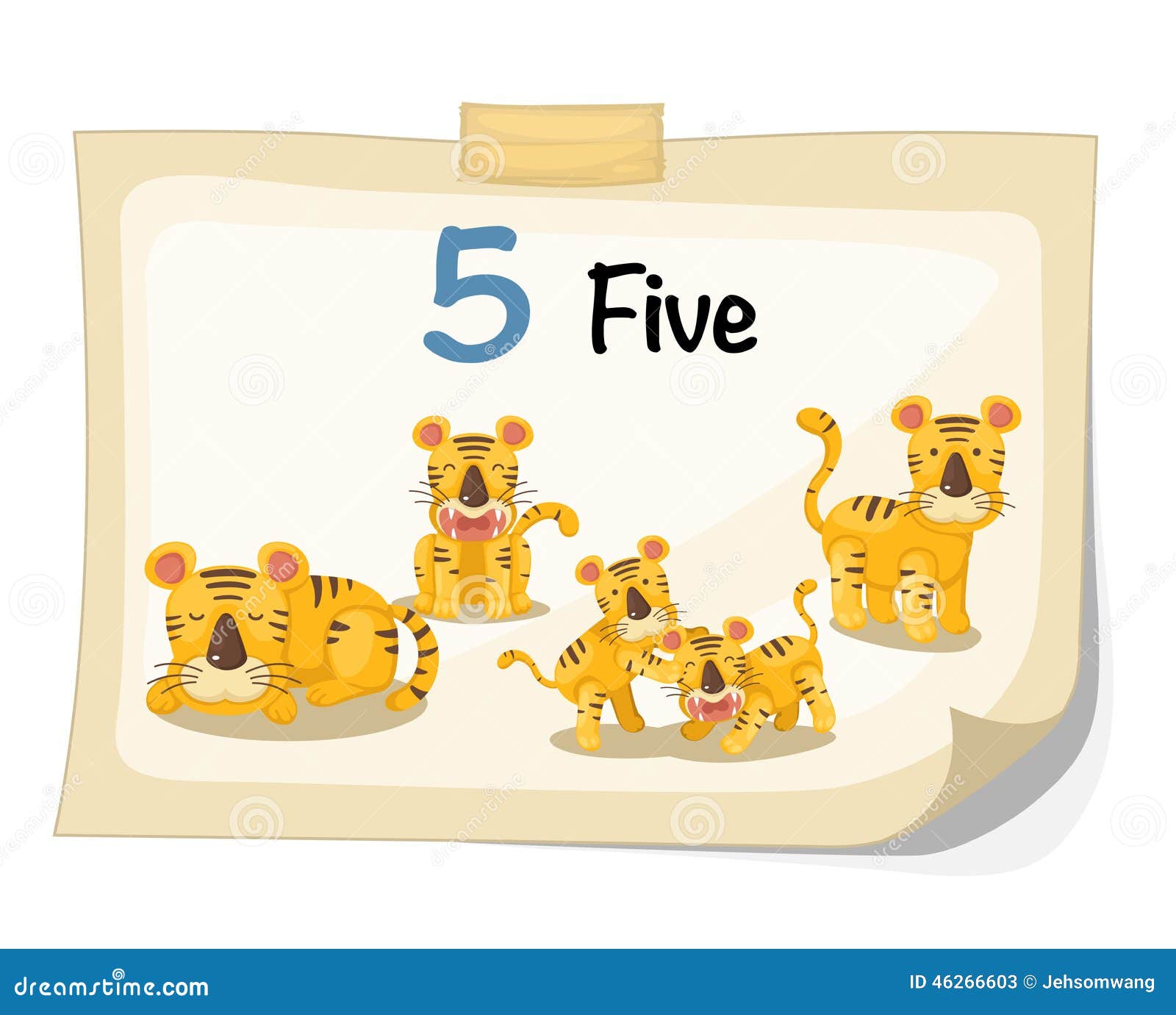 Number five tiger vector stock vector. Illustration of tiger - 46266603