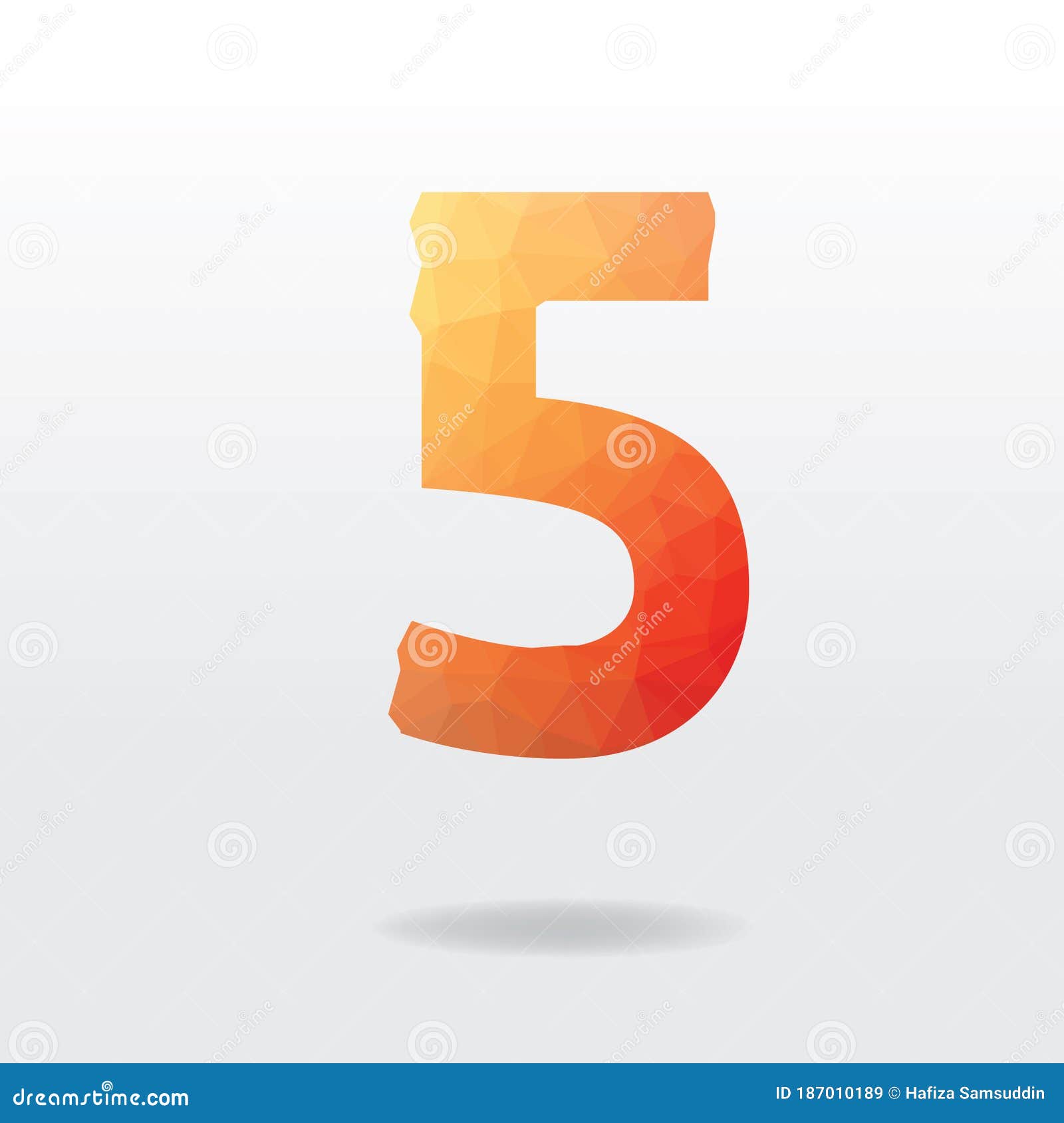 Number Five. Vector Illustration Decorative Design Stock Vector ...