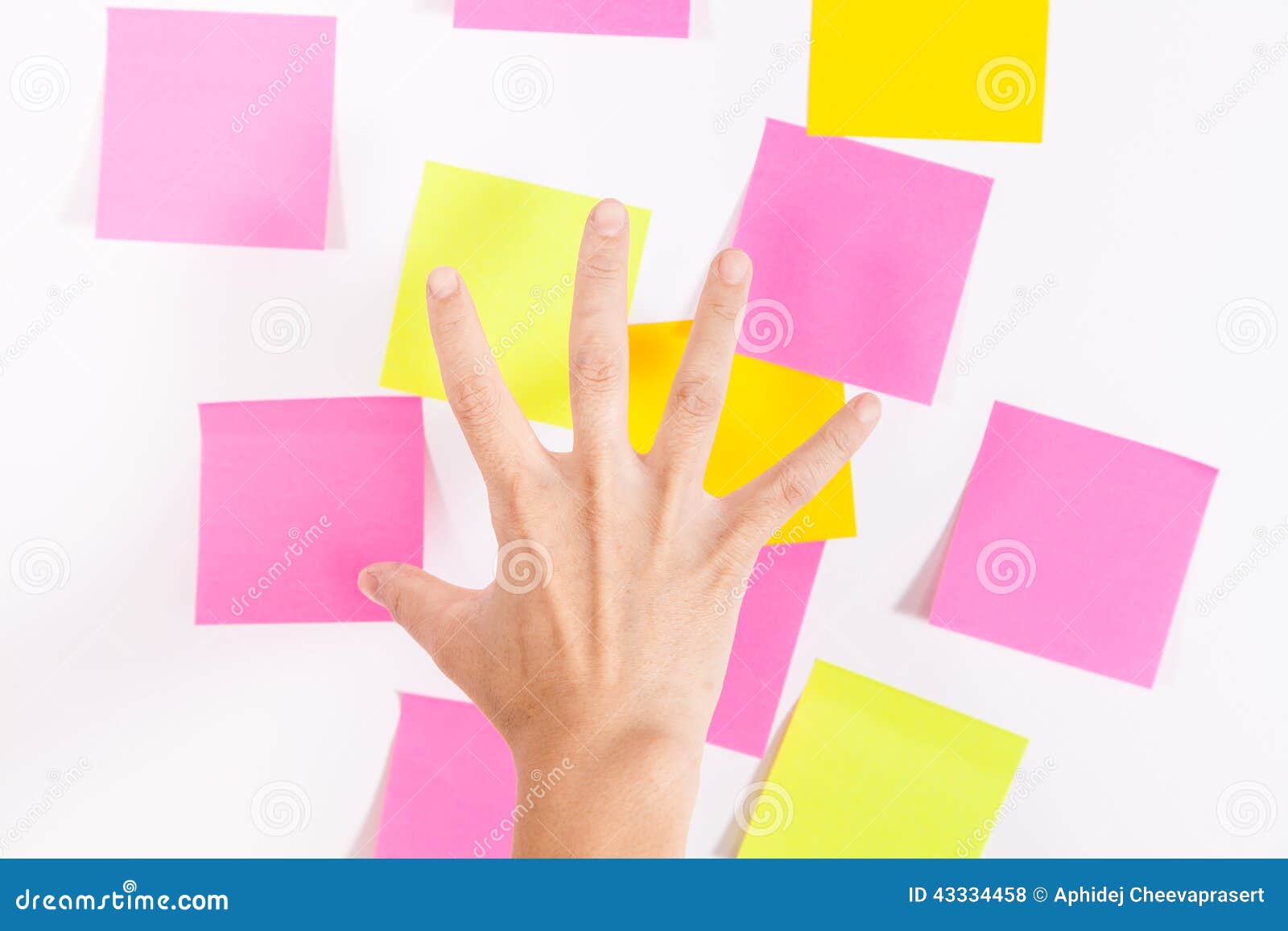 Number Five - Wall Covered with Sticky Notes Stock Photo - Image of ...