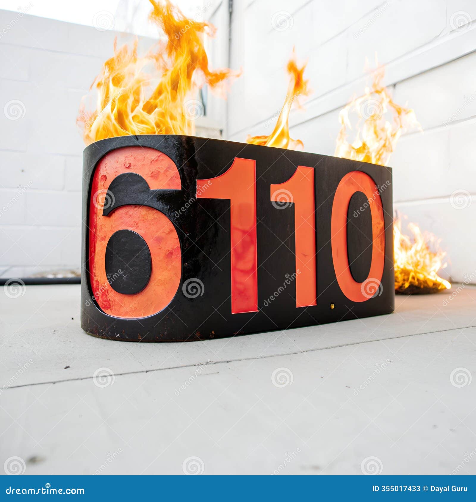 Number 6 Flames Isolated on White Background Stock Image - Image of ...