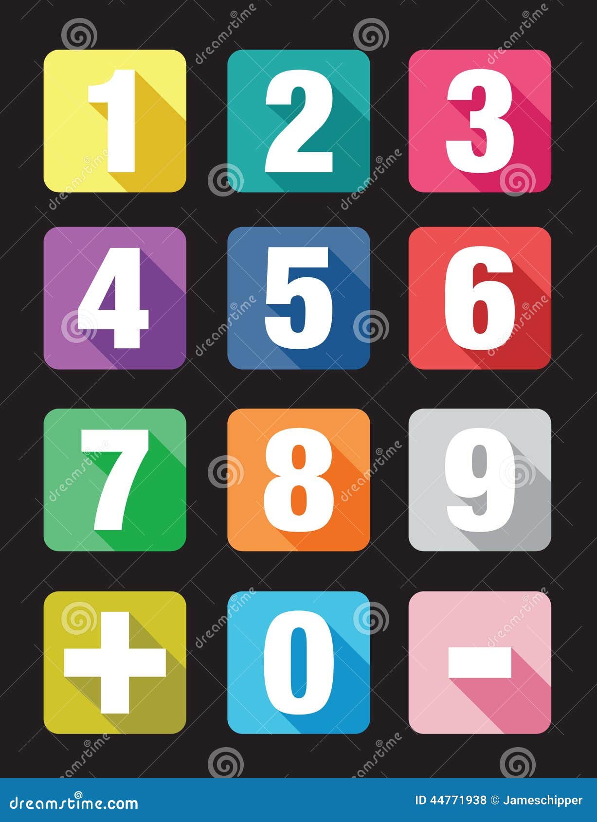 Number flat icon sets stock vector. Illustration of flat - 44771938