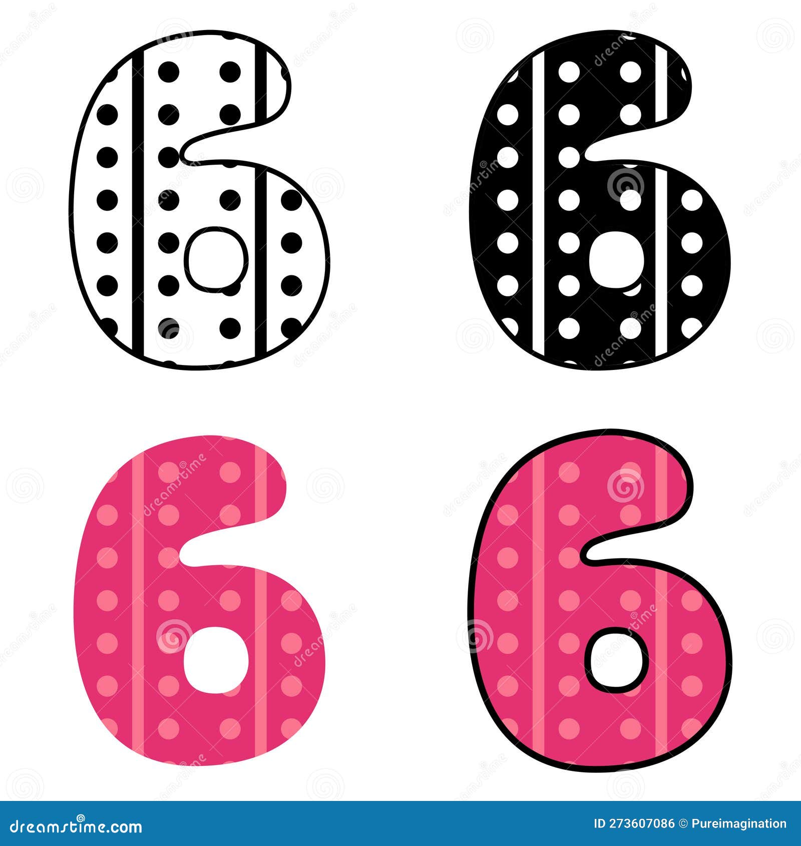 Number 6 in Flat Style Isolated Stock Vector - Illustration of easter ...