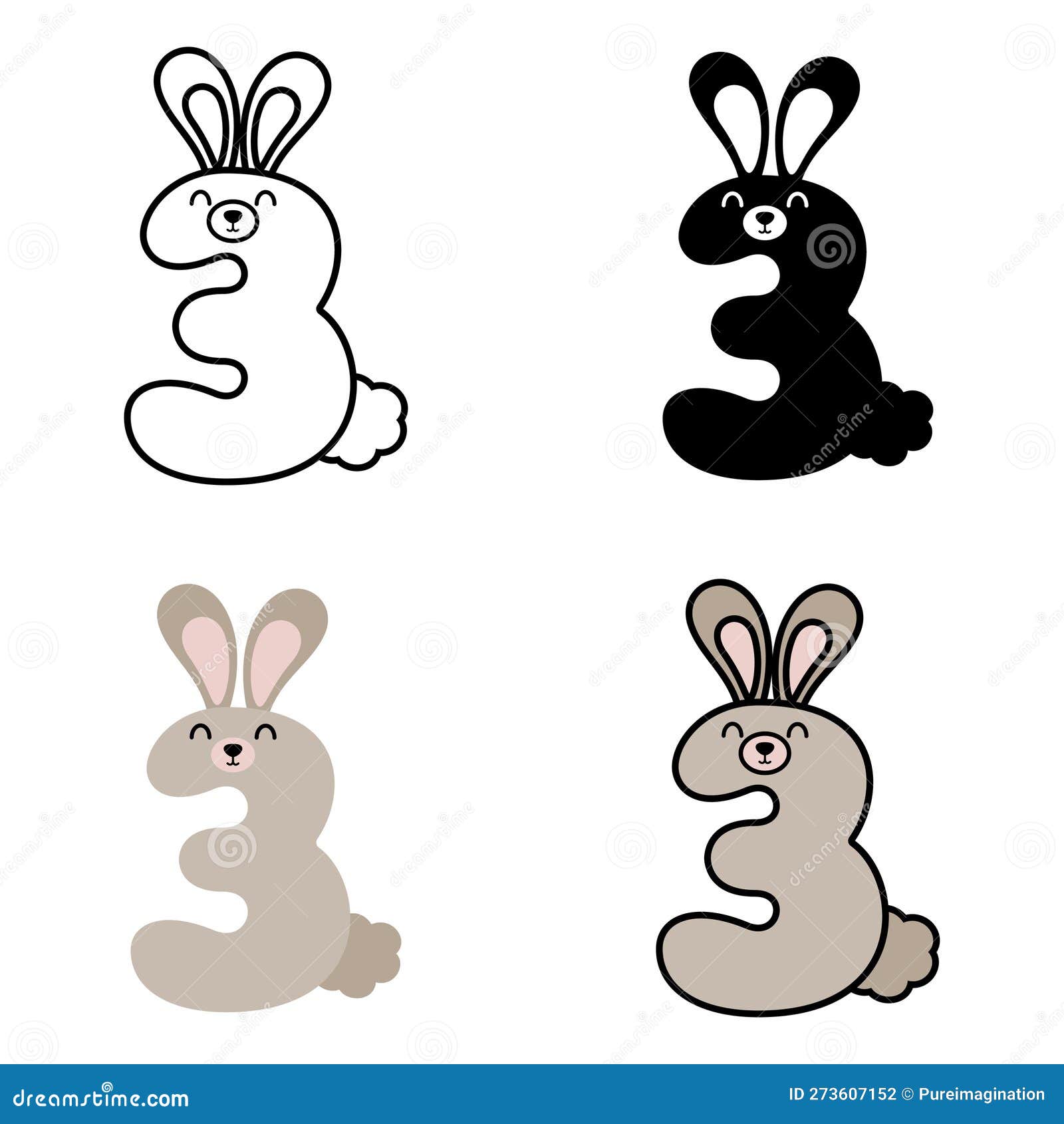 Number 3 in Flat Style Isolated Stock Vector - Illustration of vector ...