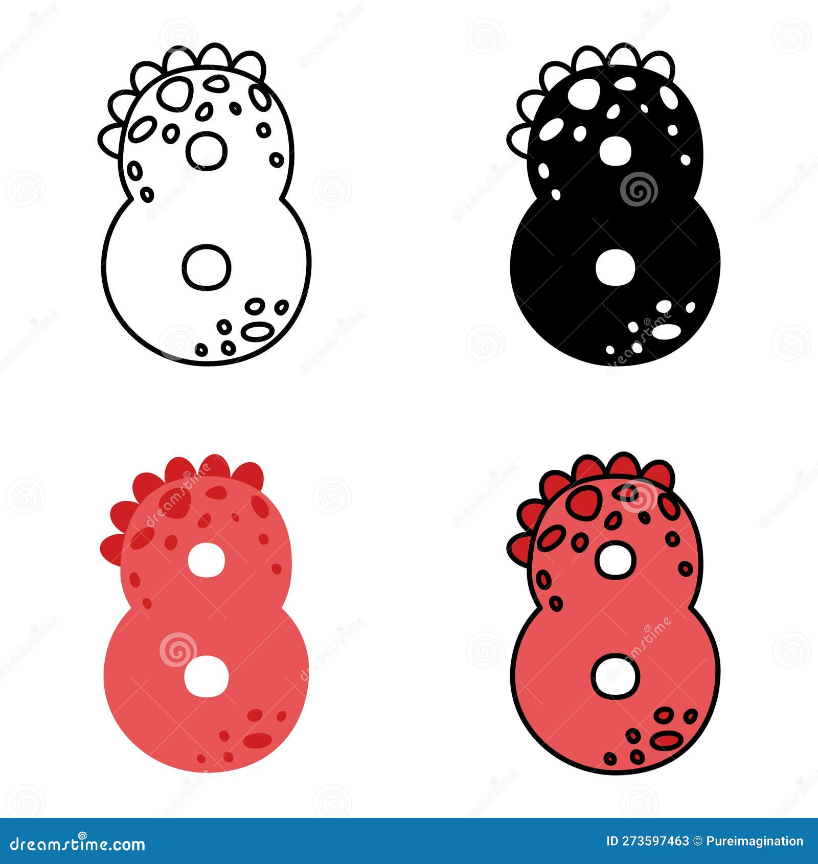 Number 8 in Flat Style Isolated Stock Vector - Illustration of children ...