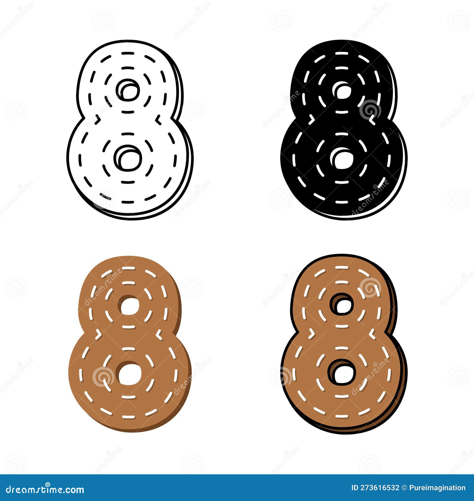 Number 8 in Flat Style Isolated Stock Vector - Illustration of ...