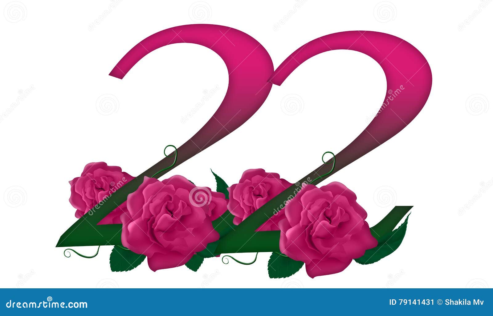 The Number 22 In Pink