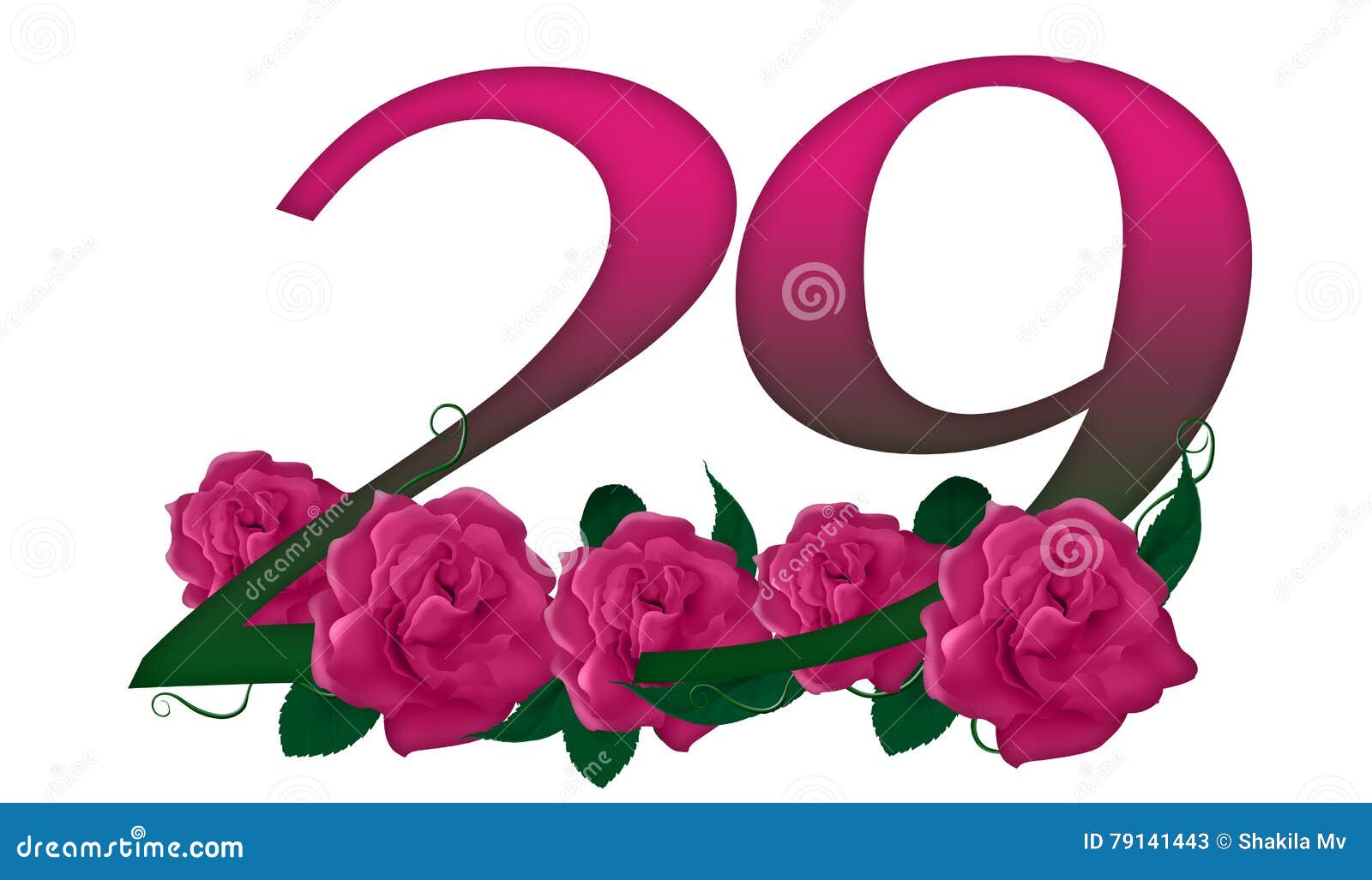 Number 29 floral stock illustration. Illustration of drawing - 79141443