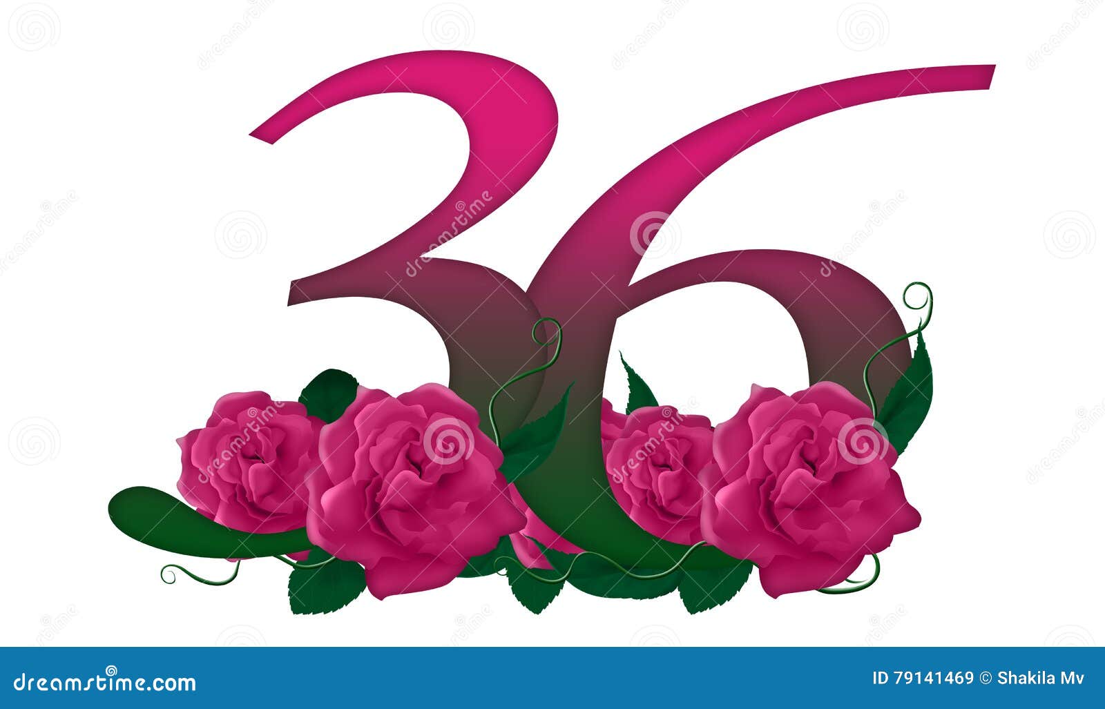 Number 36 floral stock illustration. Illustration of element - 79141469