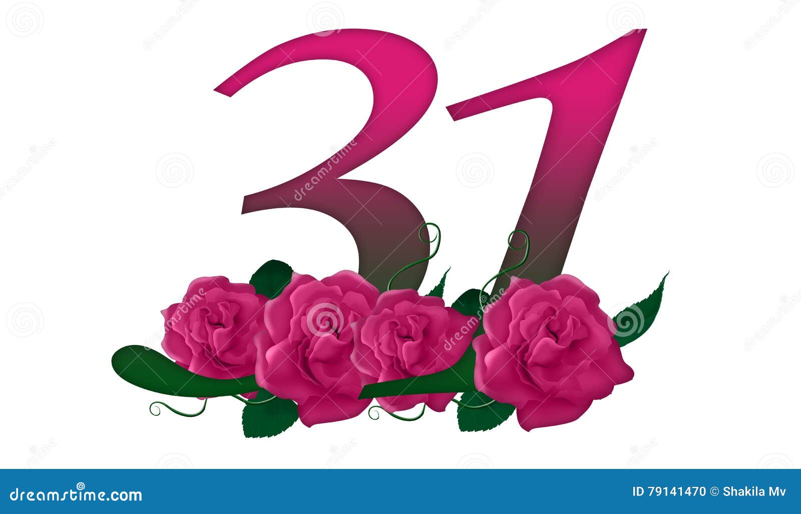 Number 31 floral stock illustration. Illustration of colour - 79141470