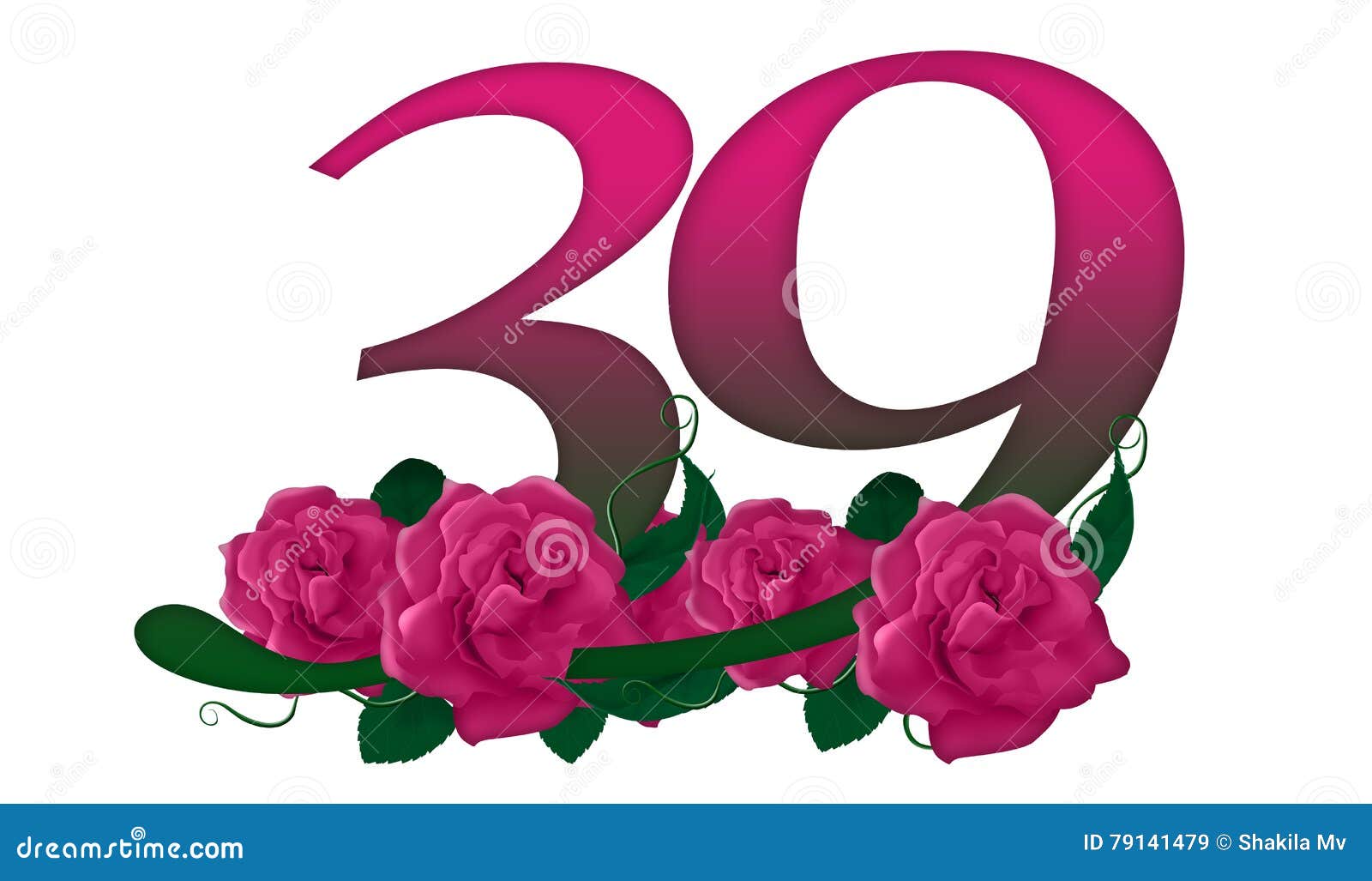 Number 39 floral stock illustration. Illustration of anniversary - 79141479