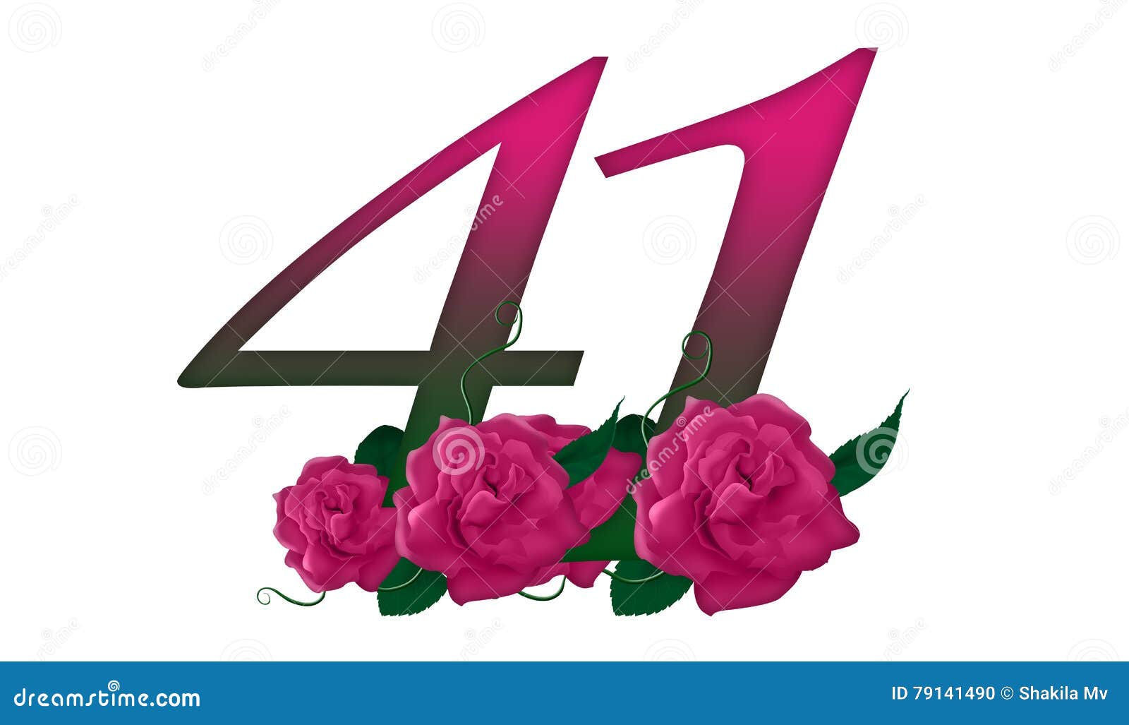 Number 41 floral stock illustration. Illustration of decorative - 79141490