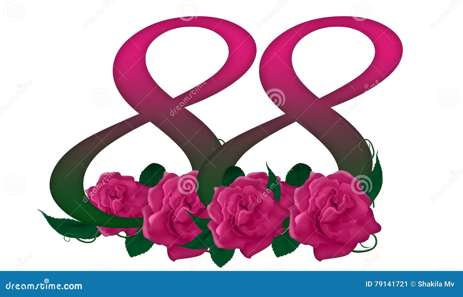 Number 88 floral stock illustration. Illustration of colour - 79141721