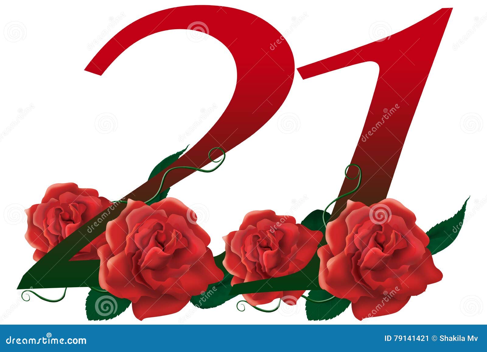 Number 21 flower stock illustration. Illustration of decorated - 79141421