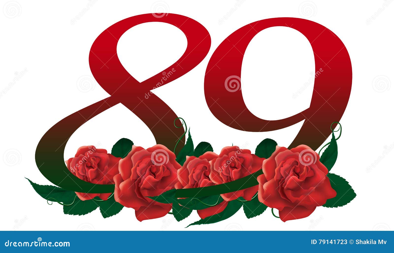 Number 89 flower stock illustration. Illustration of flowers - 79141723