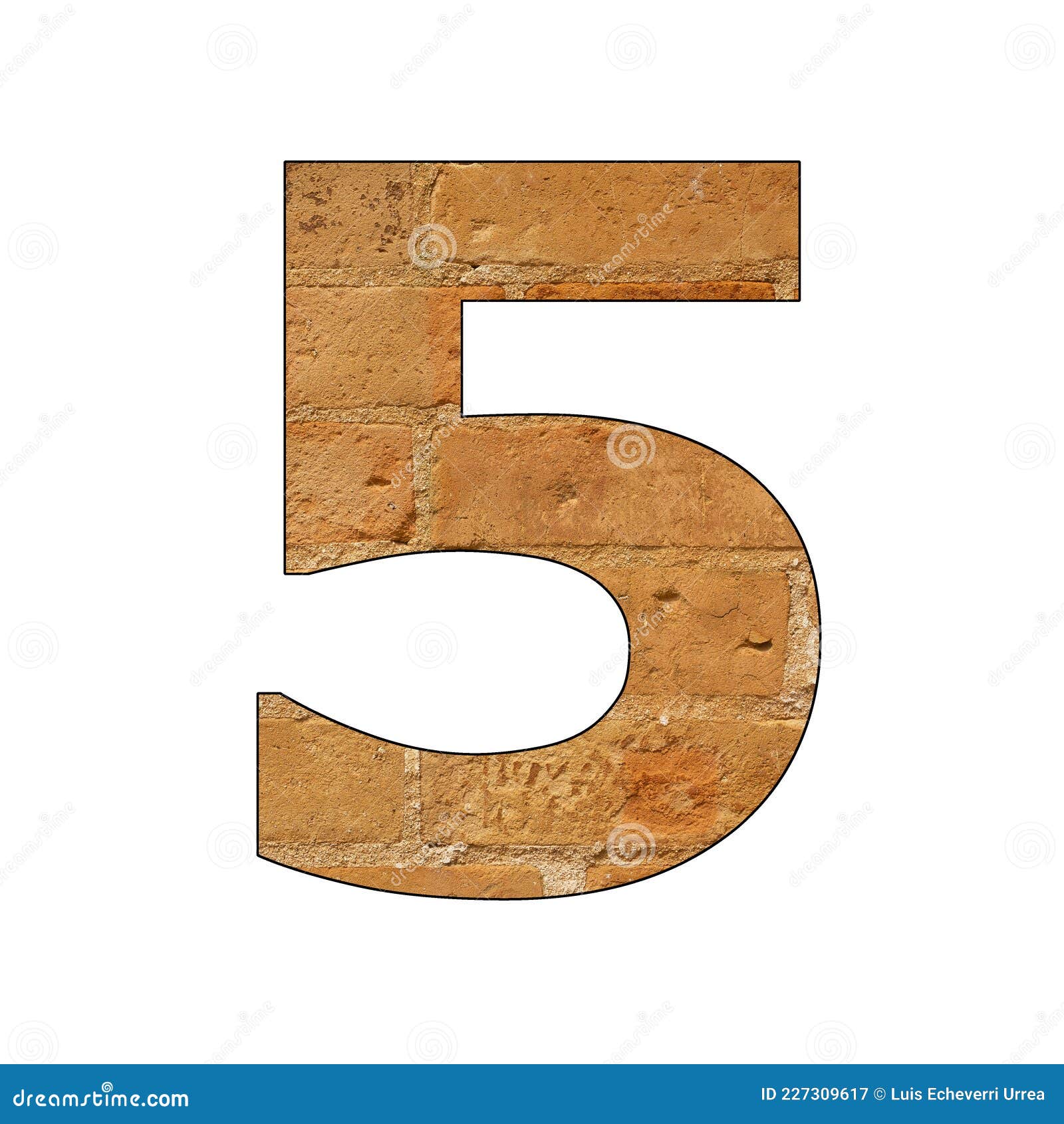 Number Five 5 - Brick Wall Texture Background Stock Image - Image of ...