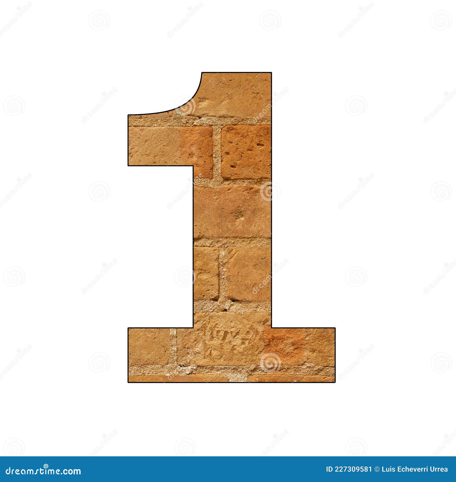 Number One 1 - Brick Wall Texture Background Stock Image - Image of ...