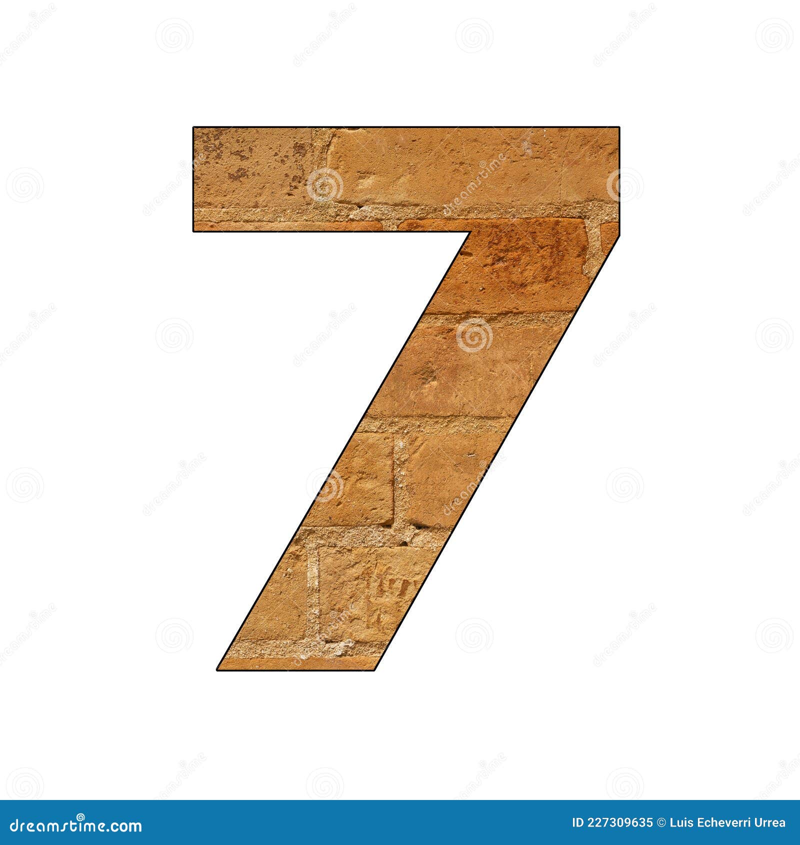 Number Seven 7 - Brick Wall Texture Background Stock Image - Image of ...