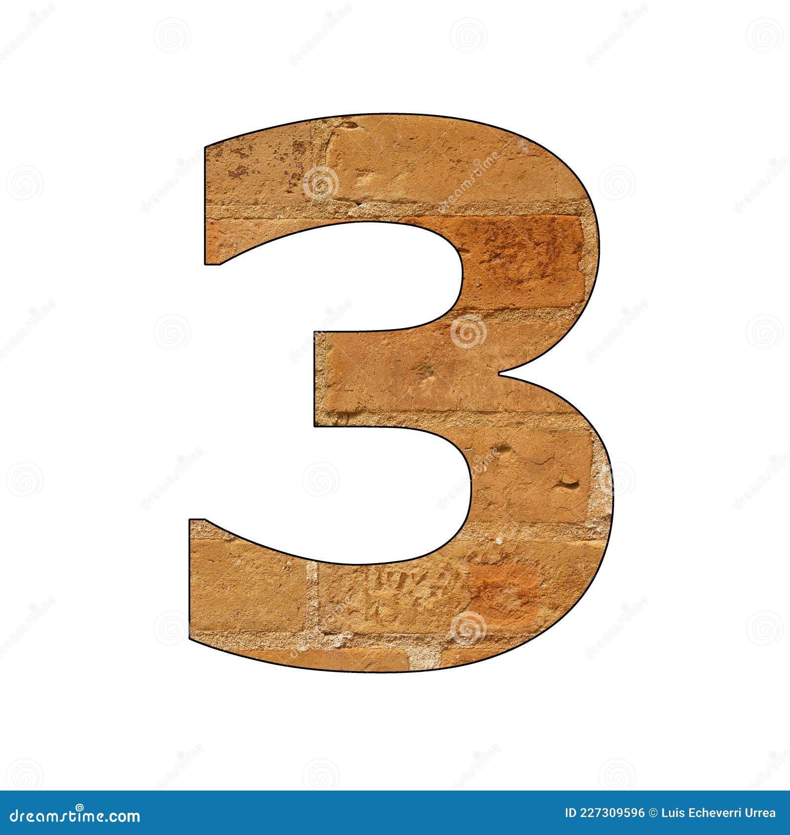 Number Three 3 - Brick Wall Texture Background Stock Photo - Image of ...