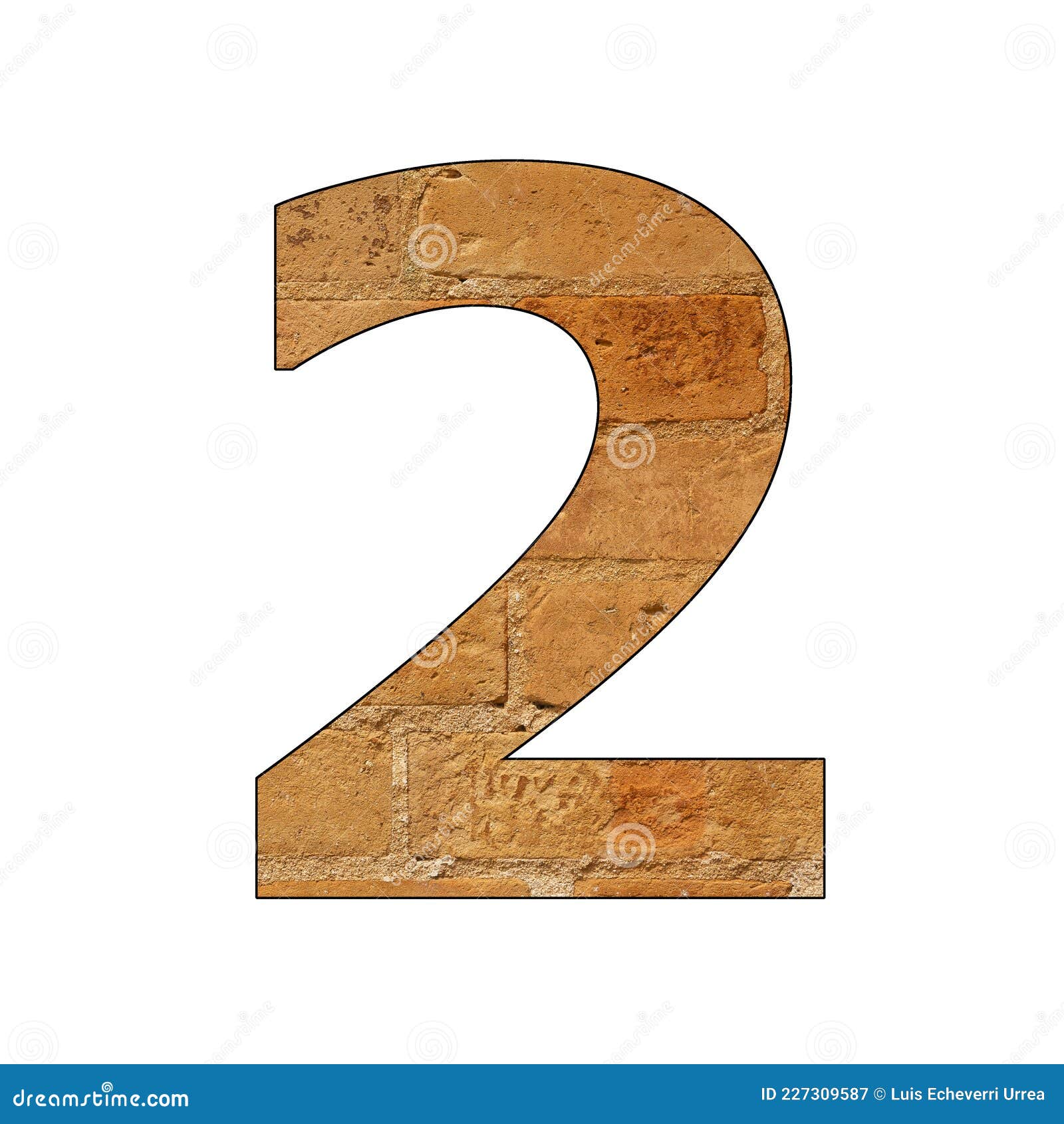 Number 2 - Font on Brick Texture Stock Image - Image of architecture ...