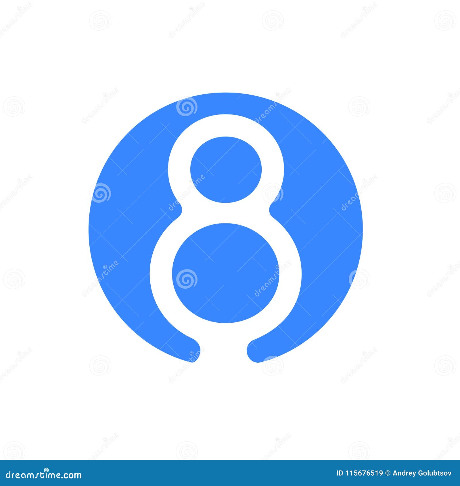 Number Font Logo Modern Abstract Blue Icon Of Number 8 Eight For Font ...