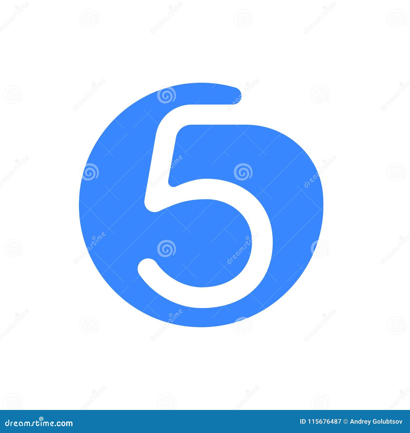 Number Font Logo Modern Abstract Blue Icon of Number 5 Five for Font ...