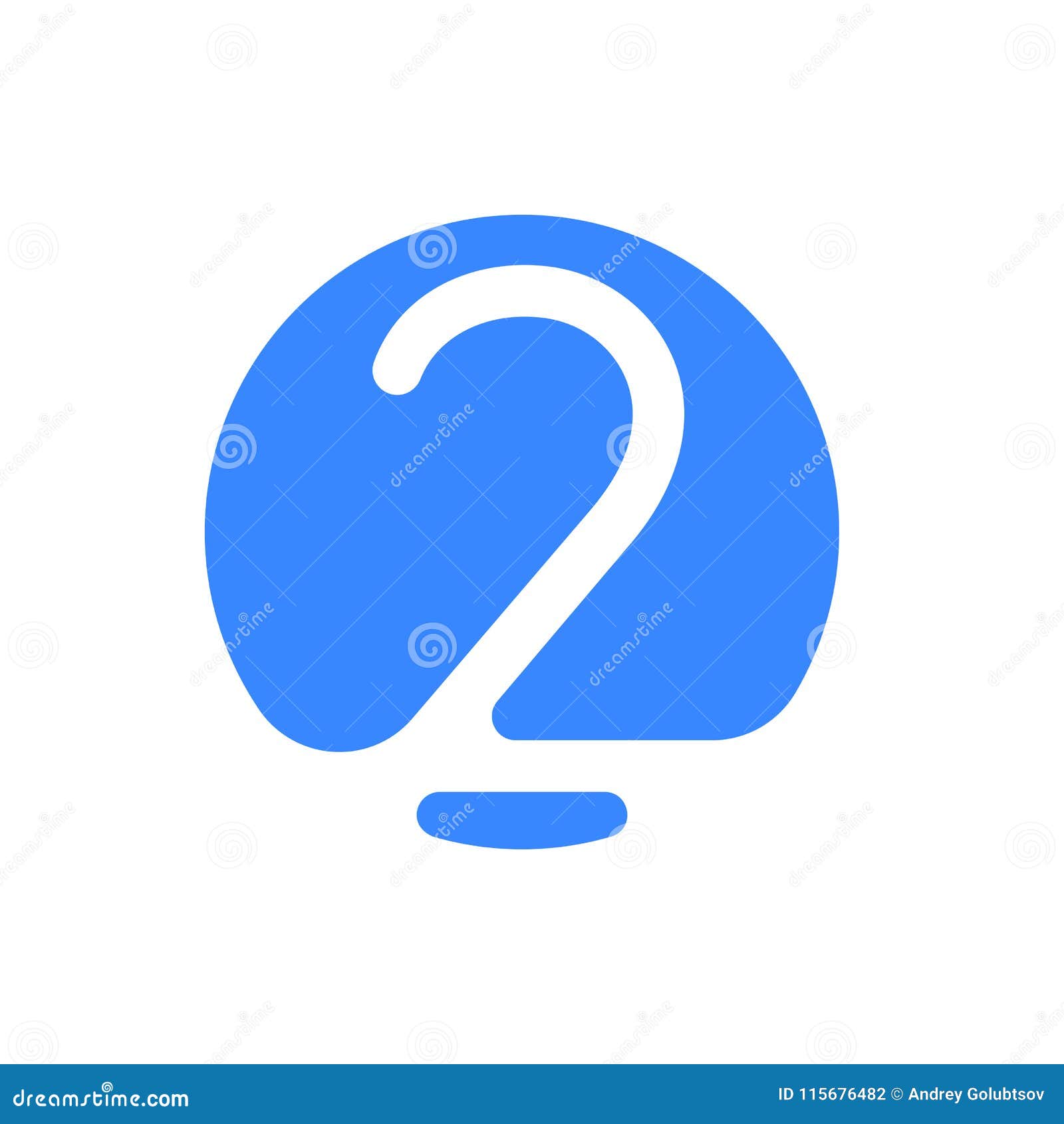 Number Font Logo Modern Abstract Blue Icon of Number 2 Two for Font ...