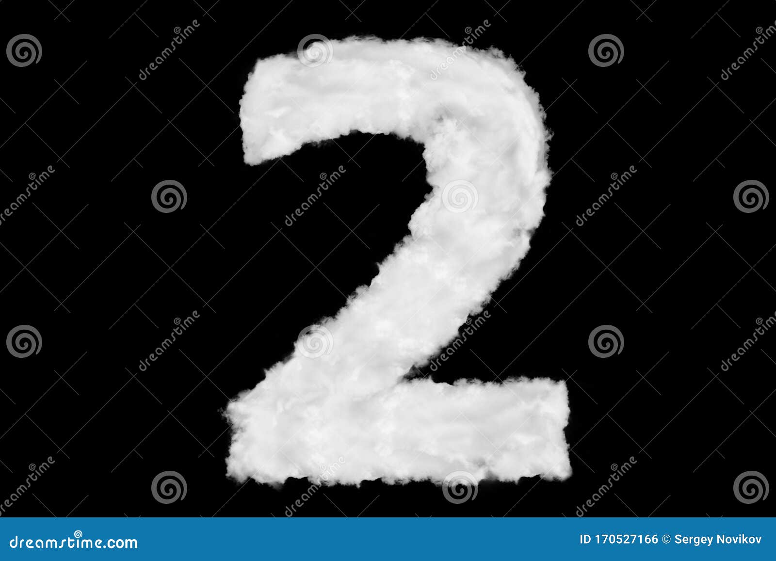 Number 2 Font Shape Element Made of Cloud on Black Stock Illustration ...