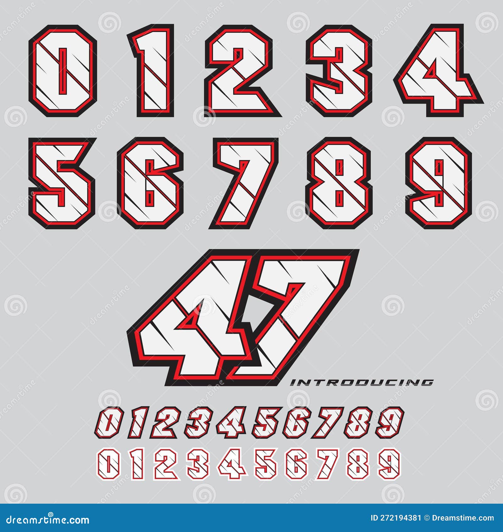 Number Font Template From Zero To Nine, Vector Illustration Set ...