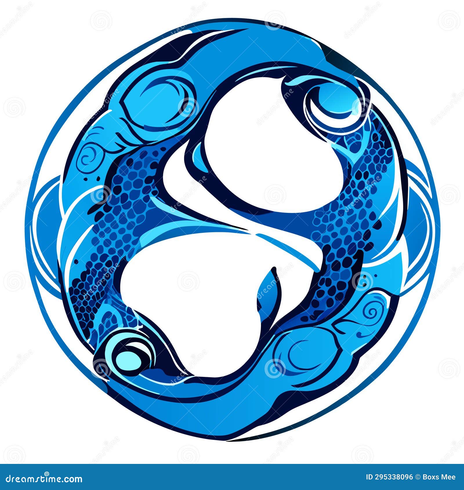 Number 8 in the Form of a Stylized Fish on a White Background AI ...