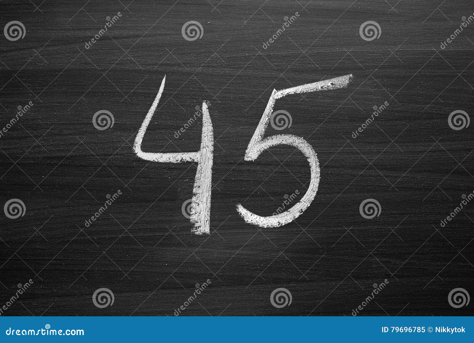 Number Forty Five Painted Stencil On Concrete Wall Stock Photography ...