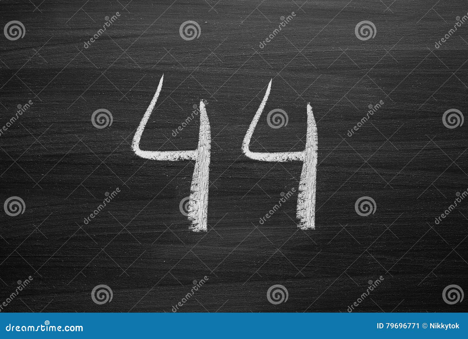 Number Forty Four Enumeration Written with a Chalk Stock Image - Image ...