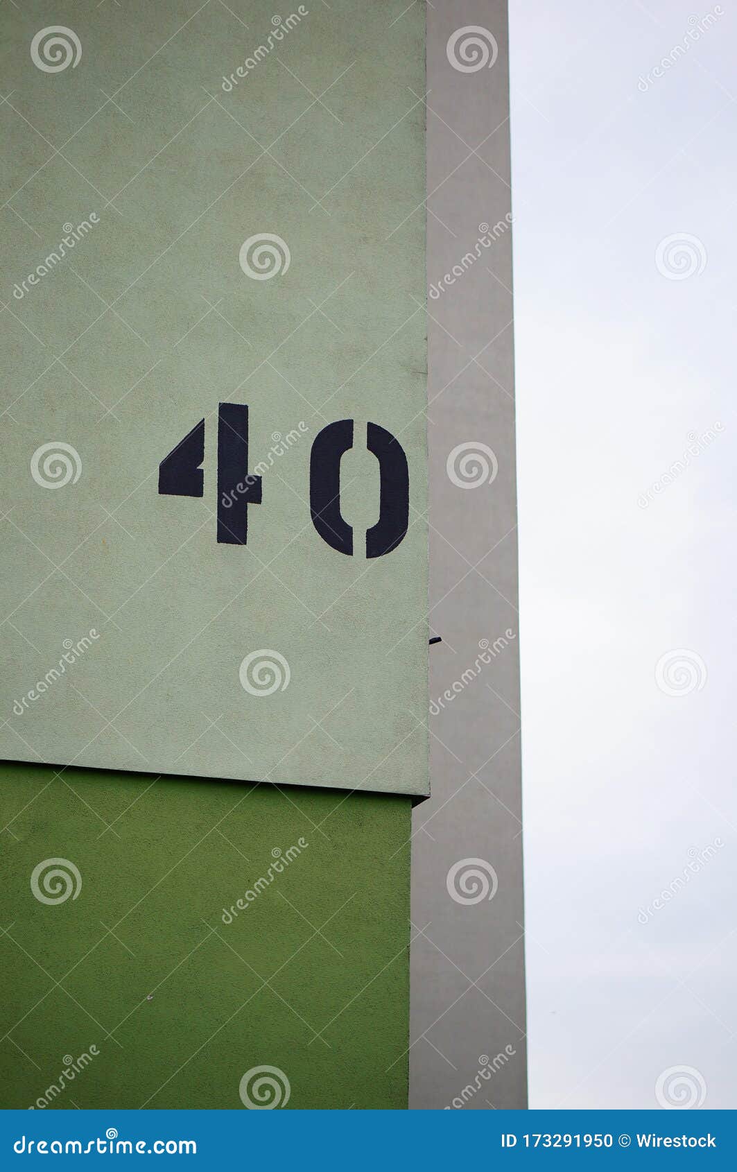Number Forty Painted in Black on a Building Wall Stock Photo - Image of ...