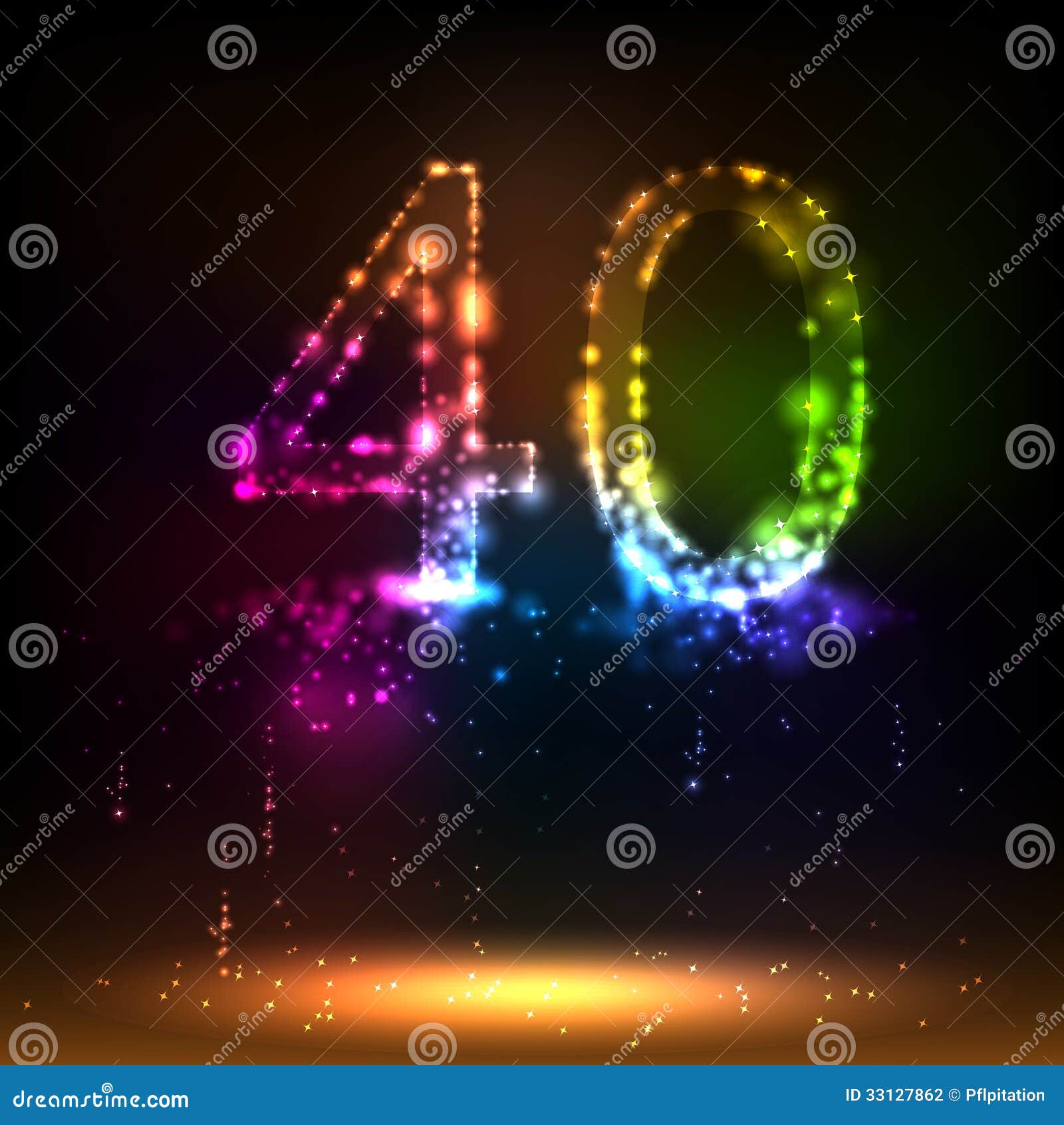 Number forty stock vector. Illustration of flame, explode - 33127862
