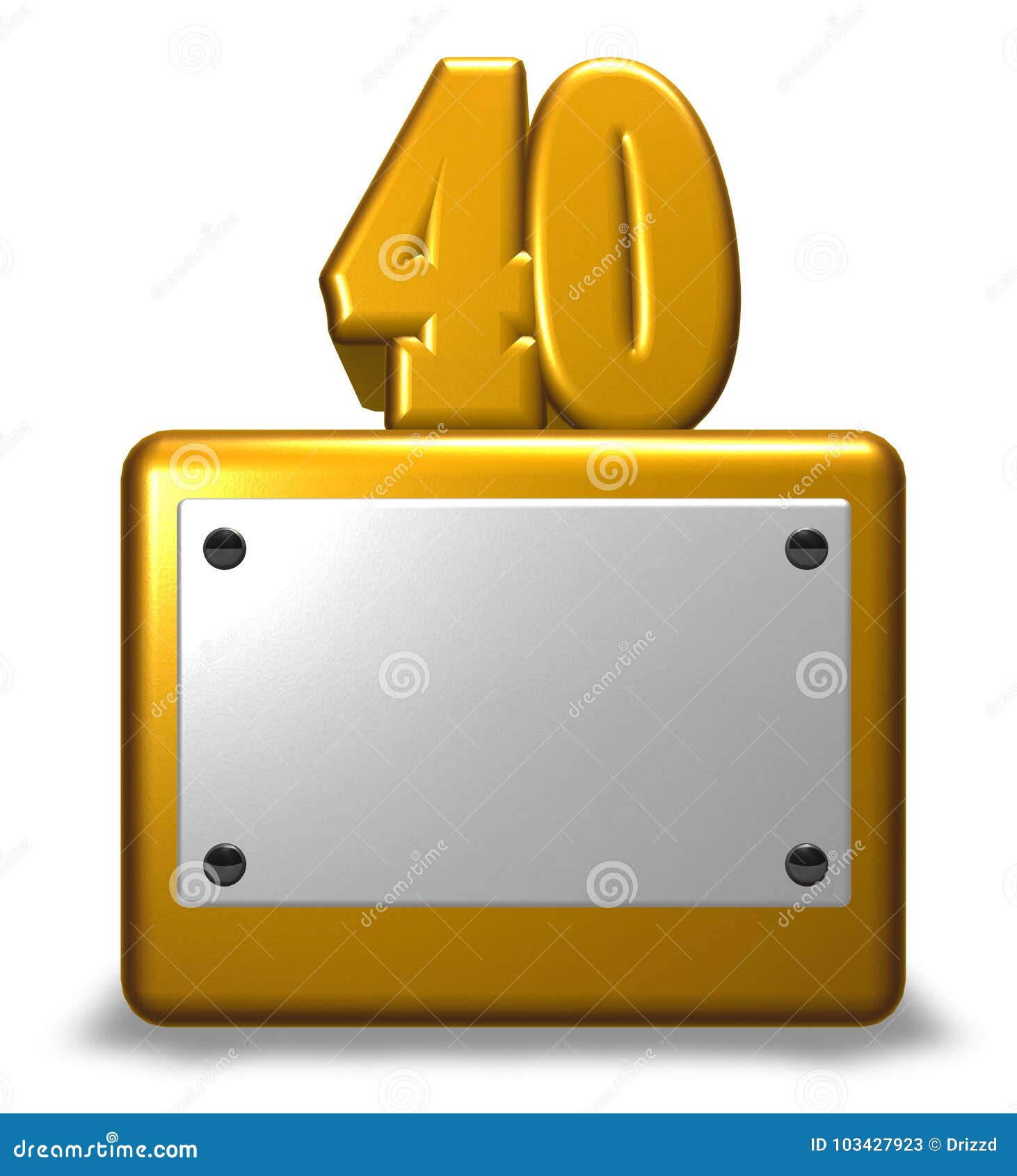 Number 40 Forty Red Sign 3D Rendering Isolated On White Background ...