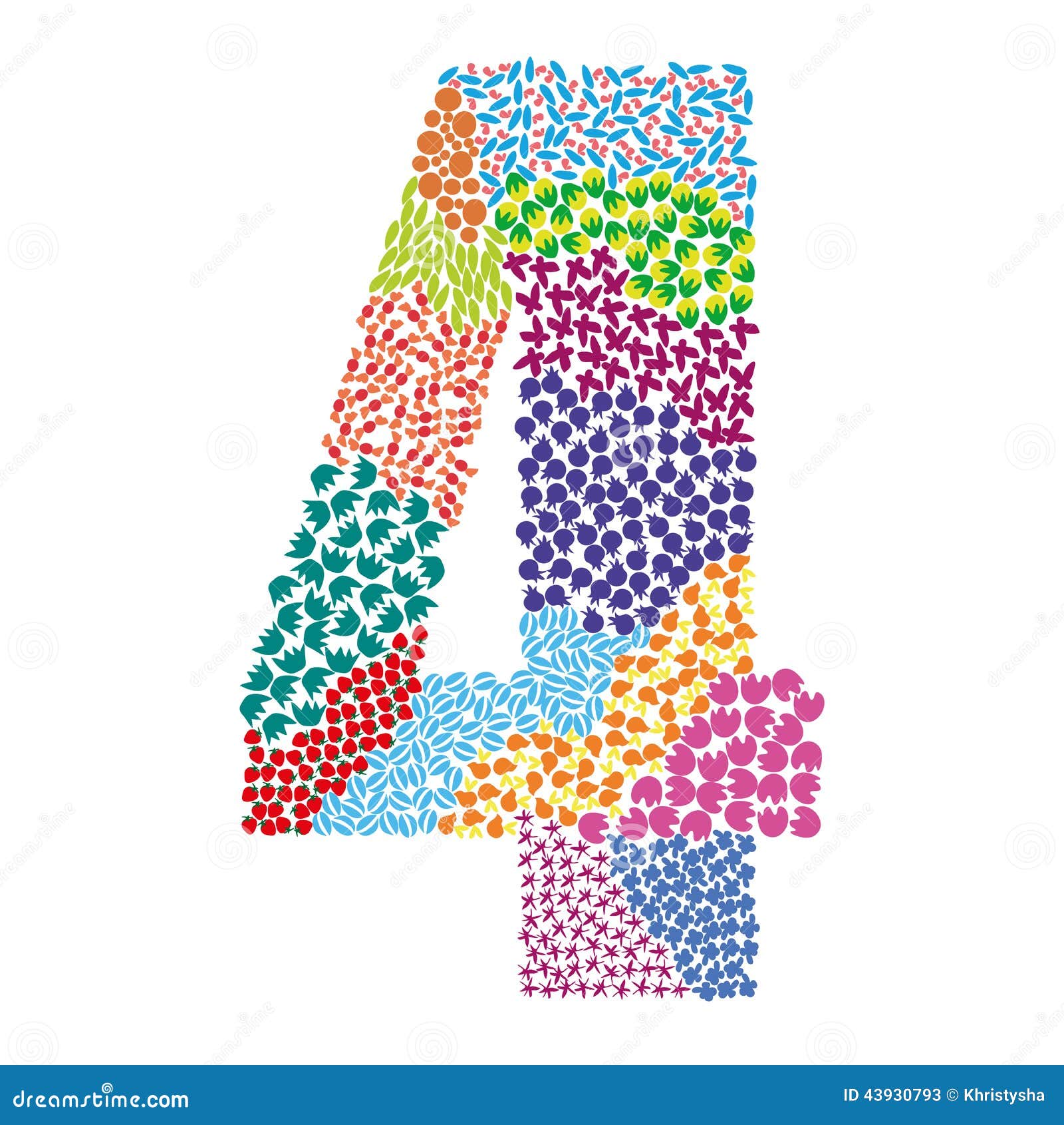 Number four stock illustration. Illustration of four - 43930793