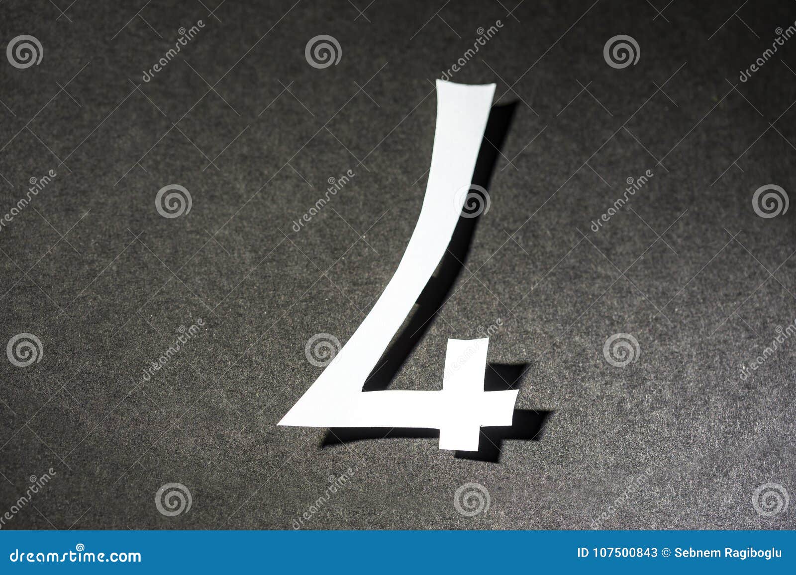 Number Four on the Black Background Stock Image - Image of school ...