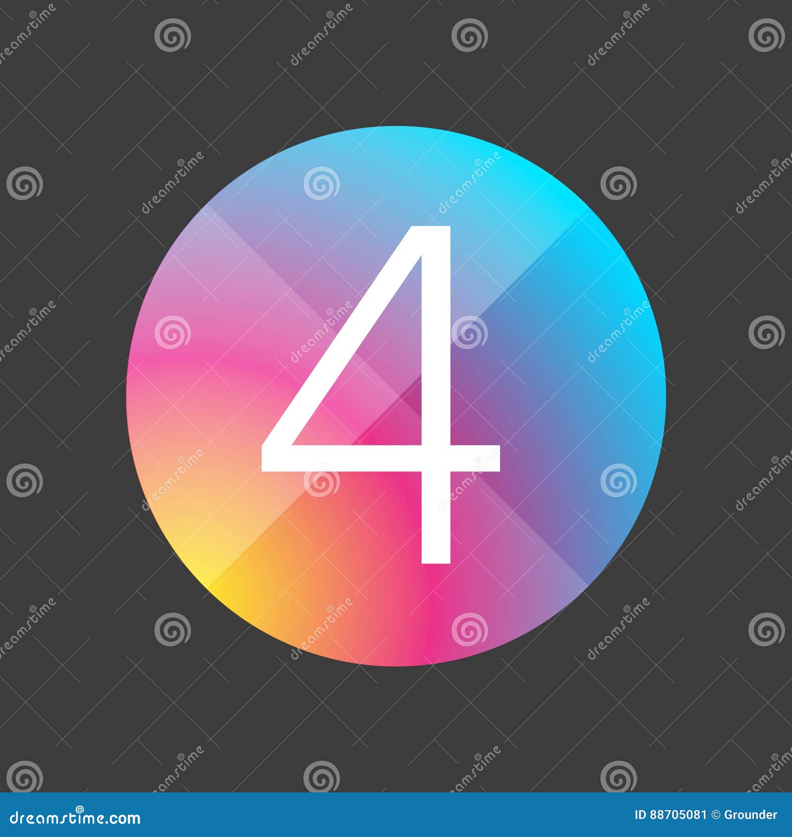 Number Four Colorful Button Stock Vector - Illustration of symbol ...