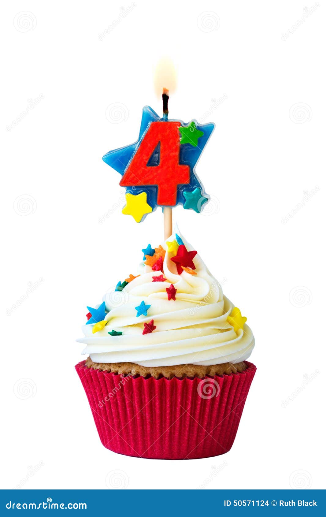 Number four cupcake stock photo. Image of fourth, frosting - 50571124