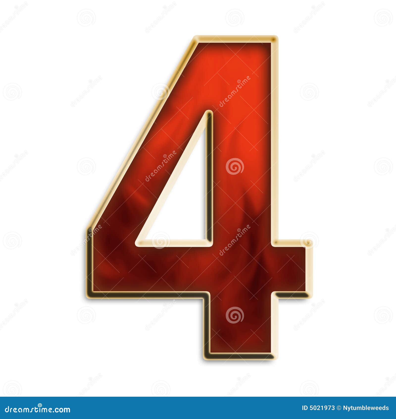 Number four in fiery red stock illustration. Illustration of four - 5021973