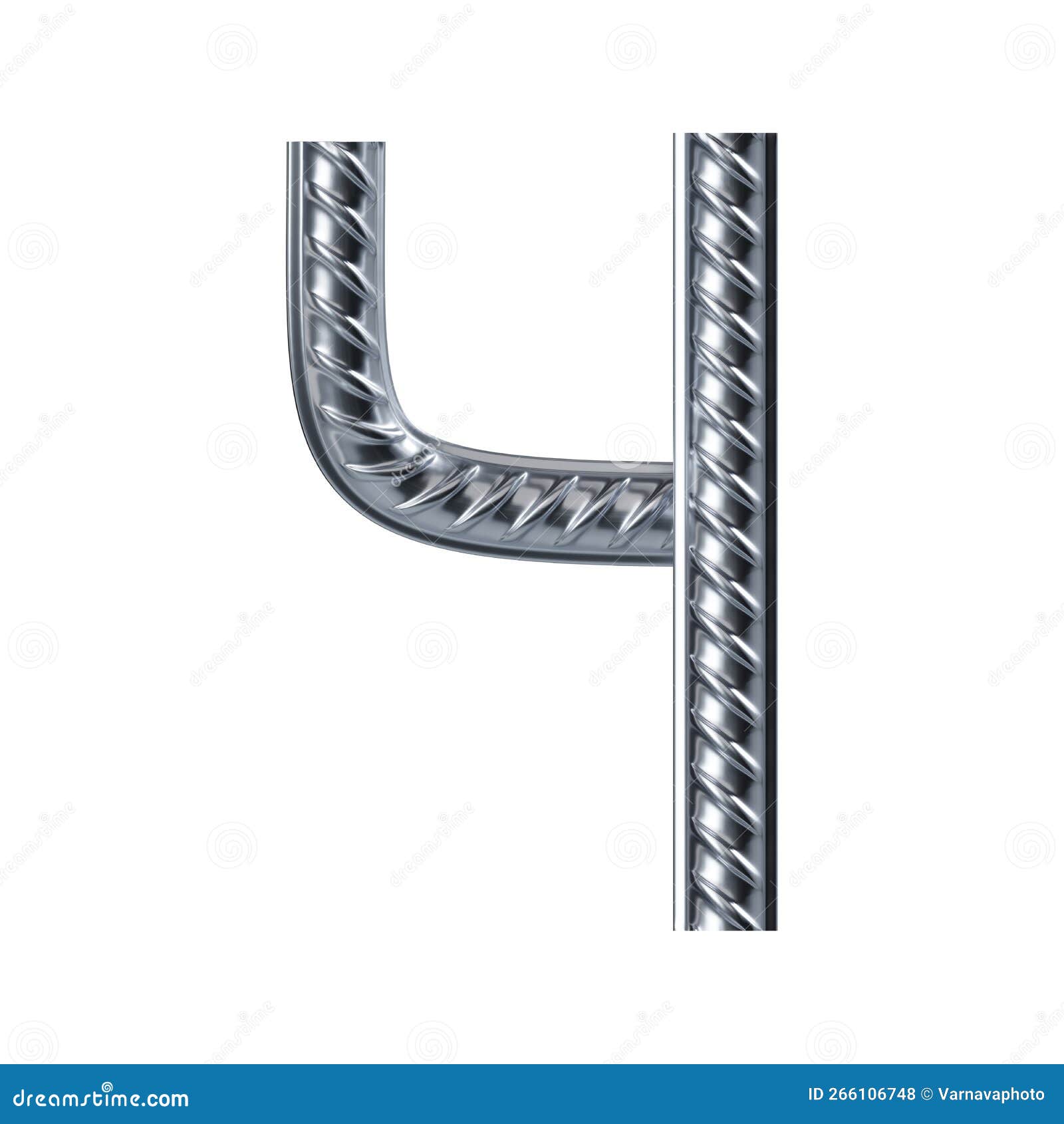 Number Four. Font from Construction Rebar Stock Illustration ...